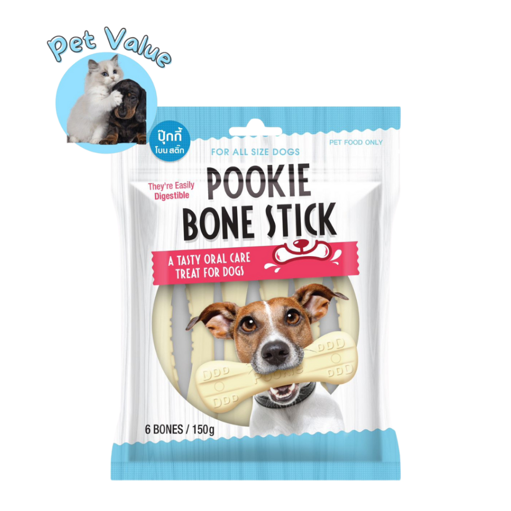 POOKIE BONE STICK MILK FLAVOR FOR DOG DENTAL TREATS (6 BONES/PACK)(150G ...