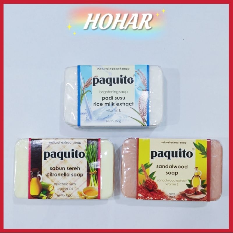 Paquito Indonesia Natural Herbs Bar Soap 150g Padi Milk Lemongrass ...