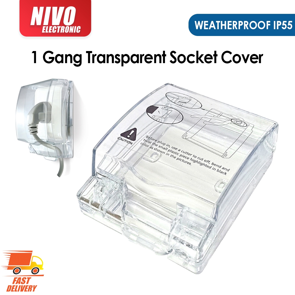 1Gang Socket Cover Full-time Weatherproof Single Gang Socket Cover ...