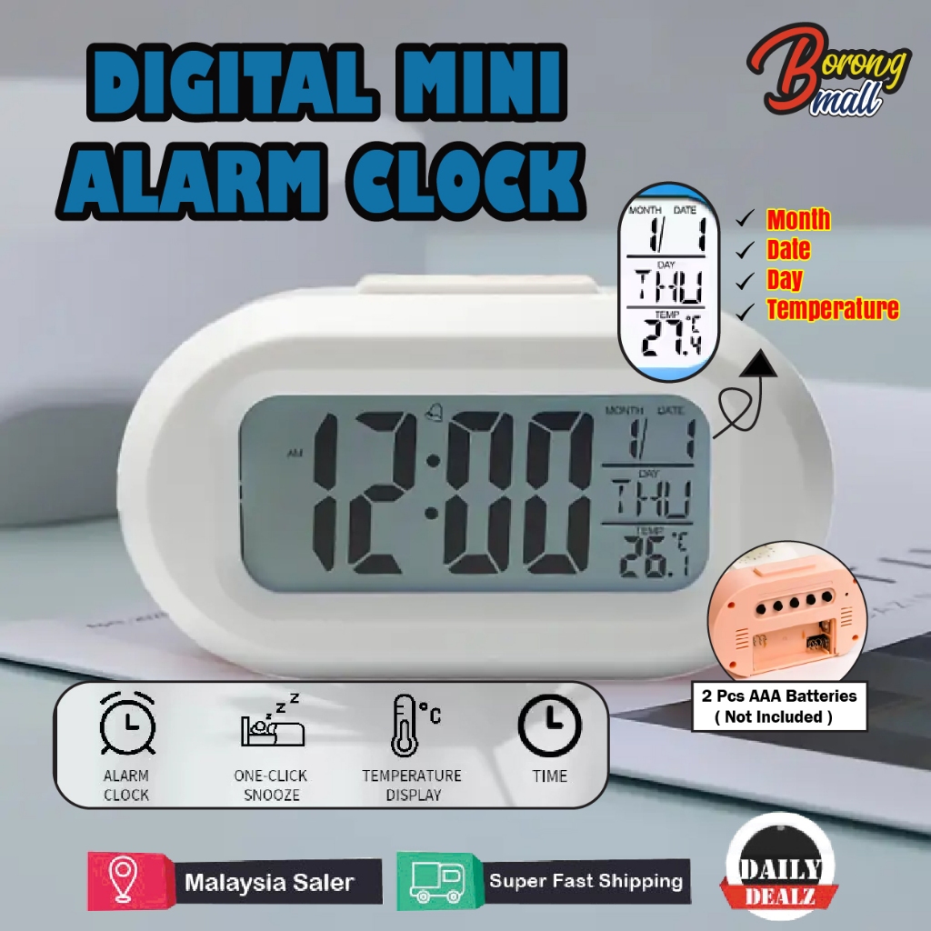1pc Modern Digital Alarm Clock With Snooze Function, Electronic Desk ...
