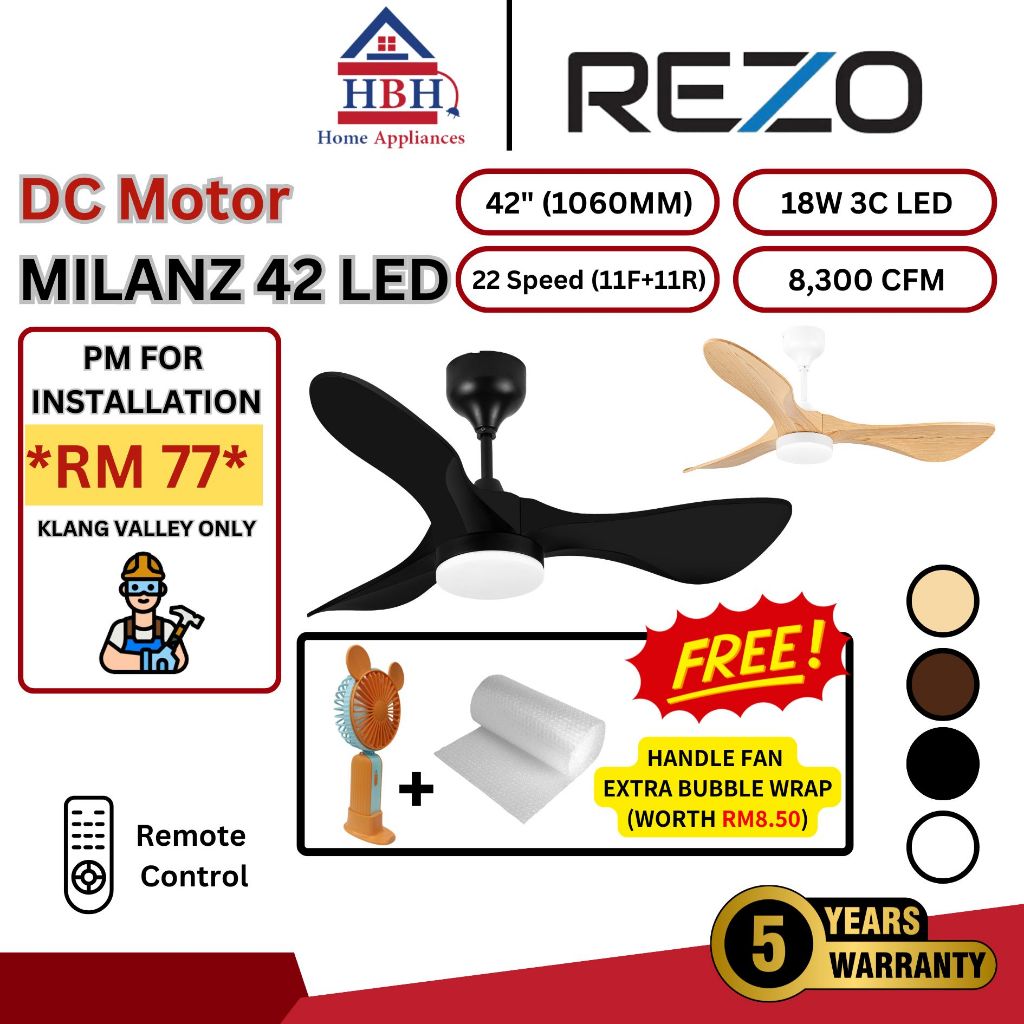 (Rm77 Installation) Rezo | Signature Series | MILANZ 42 LED | DC MOTOR ...