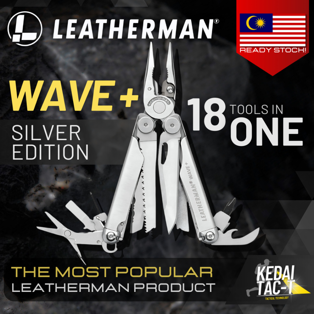 LEATHERMAN WAVE + PLUS - 18 in 1 Multitool - SILVER EDITION with Nylon ...
