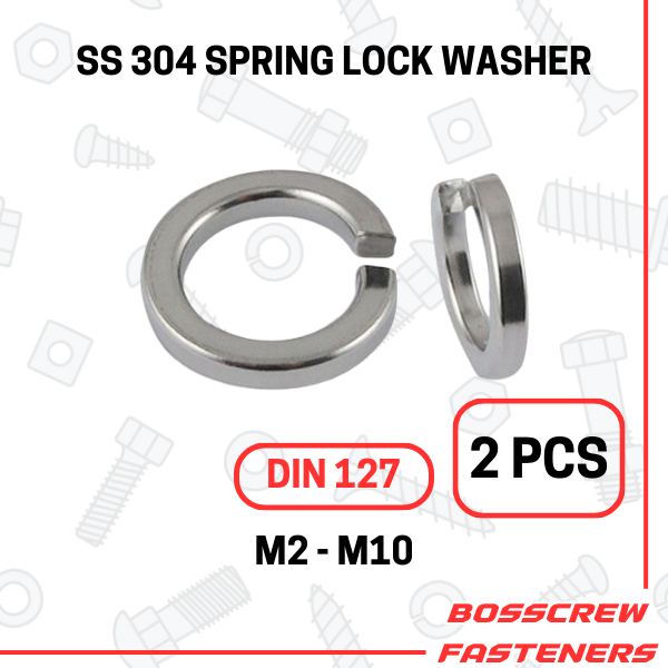 SS 304 Spring Washer m2 ~ m10 (Buy 1 Free 1) (Stainless Steel / Keluli ...