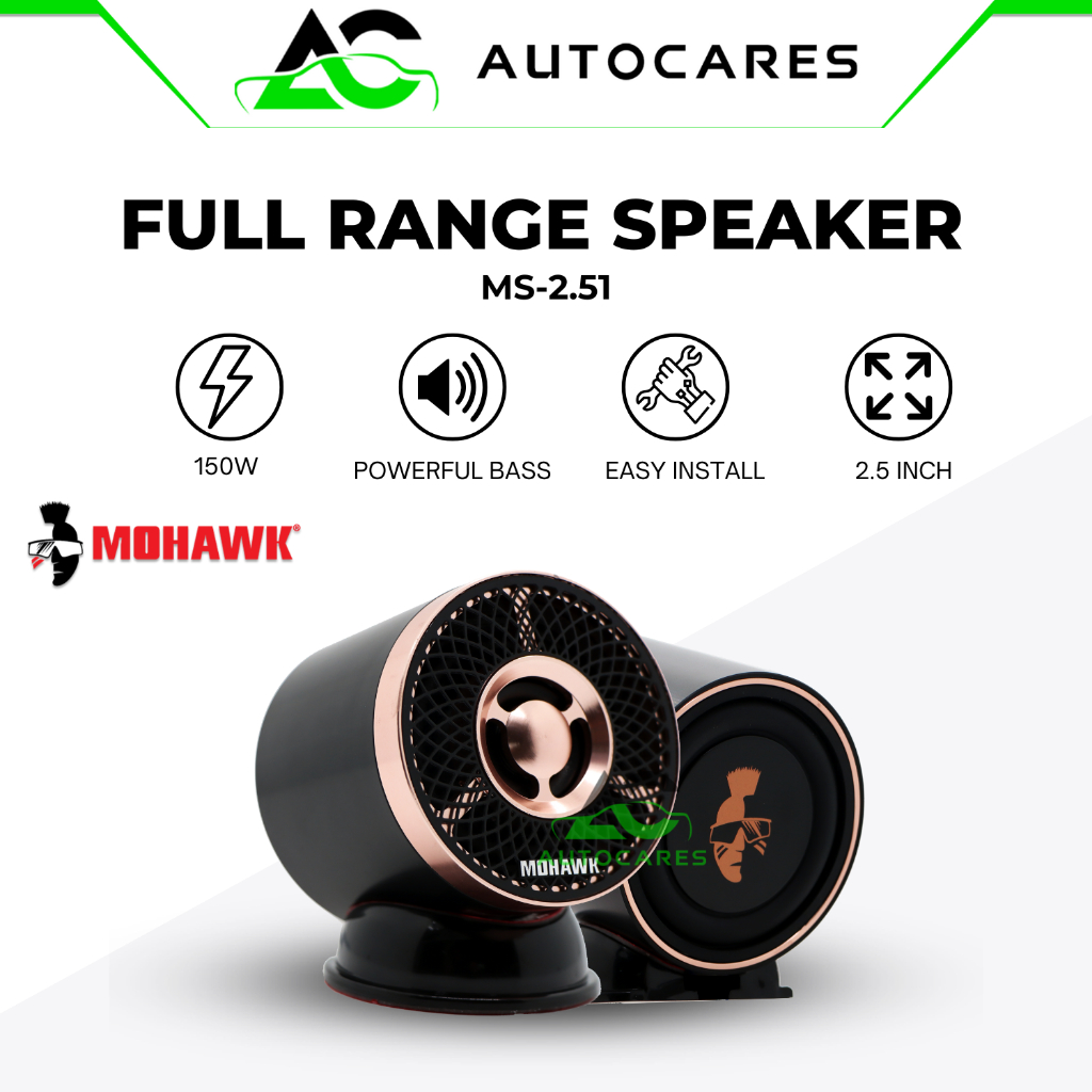 MOHAWK Full Range Speaker Kereta MS-2.51 2.5" inch Full Range Speaker ...