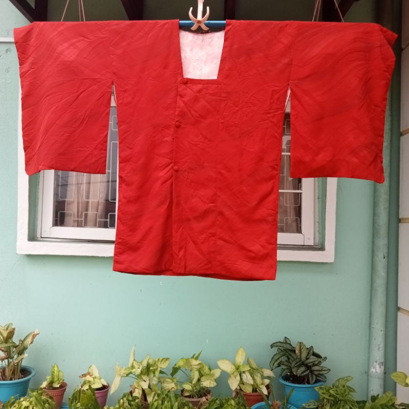 Kimono Michiyuki Red Japanese Traditional Vintage | Shopee Malaysia