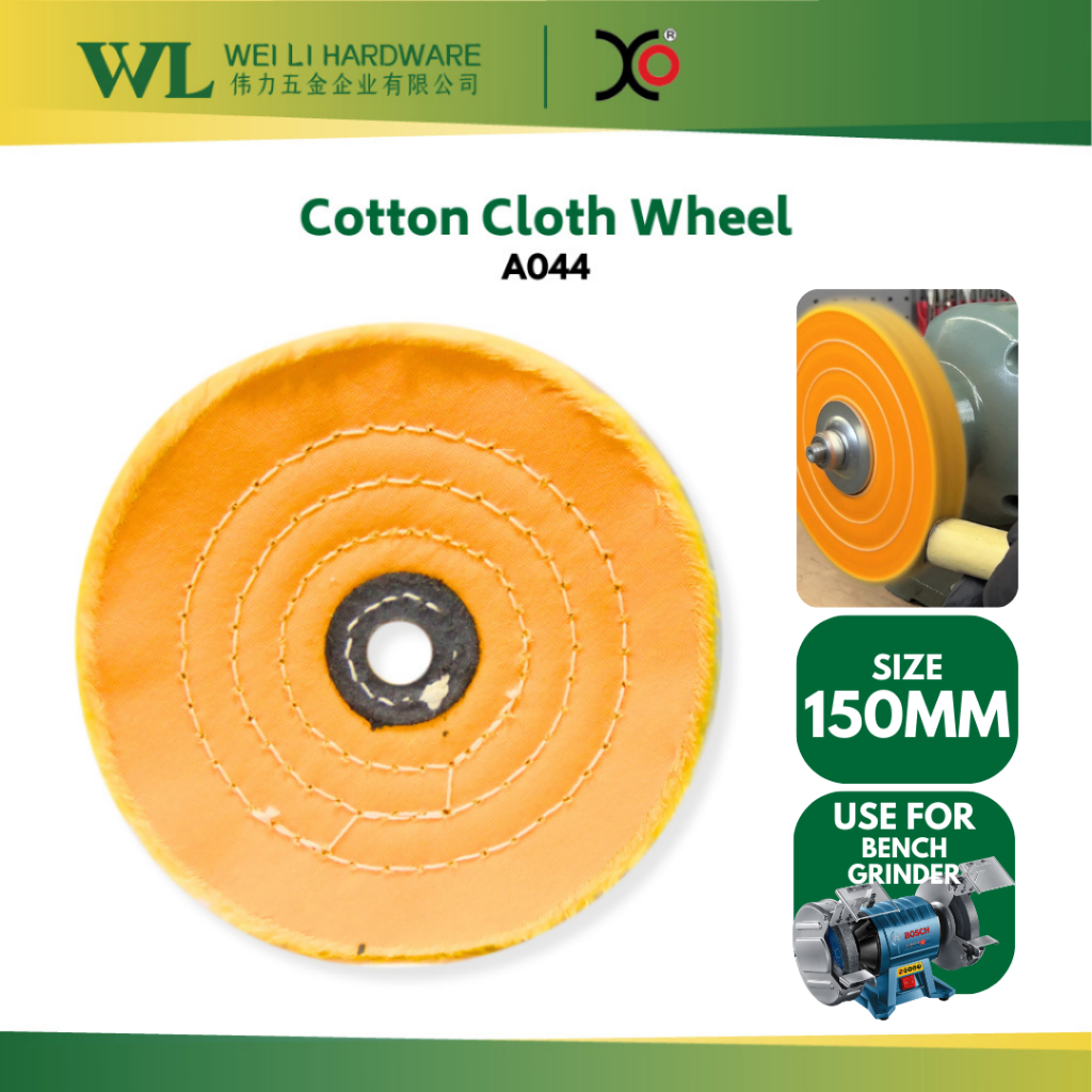 XO 6" 150mm x 15mm Polishing Cotton Cloth Wheel A044 for Bench Grinder ...