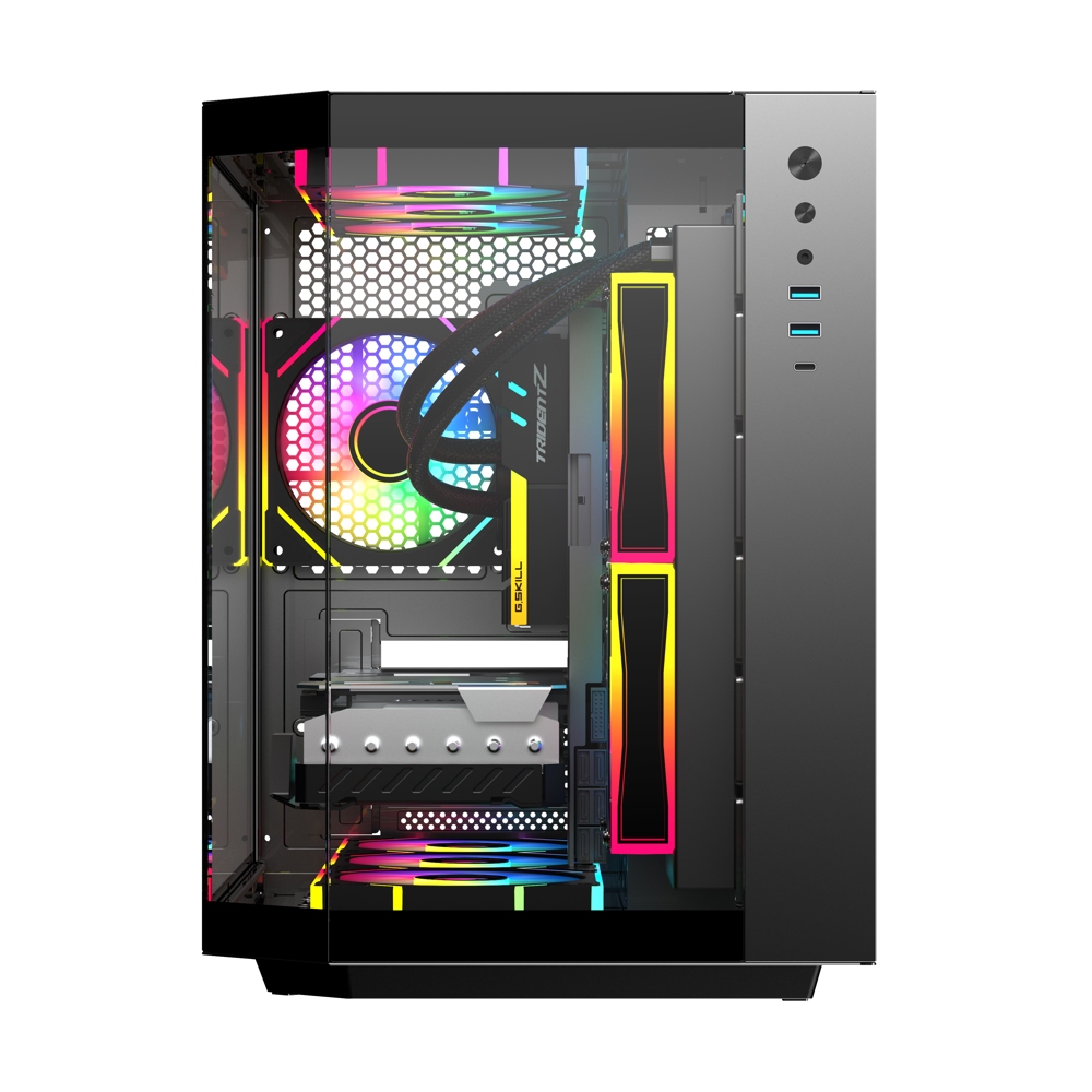 Invasion D-8000 Tempered Glass M-ATX Gaming Case - Black/White | Shopee ...