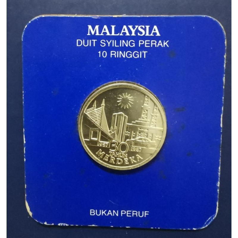 Duit Syiling Perak 10 Ringgit 30 Tahun Merdeka 1957-1987 | Shopee Malaysia