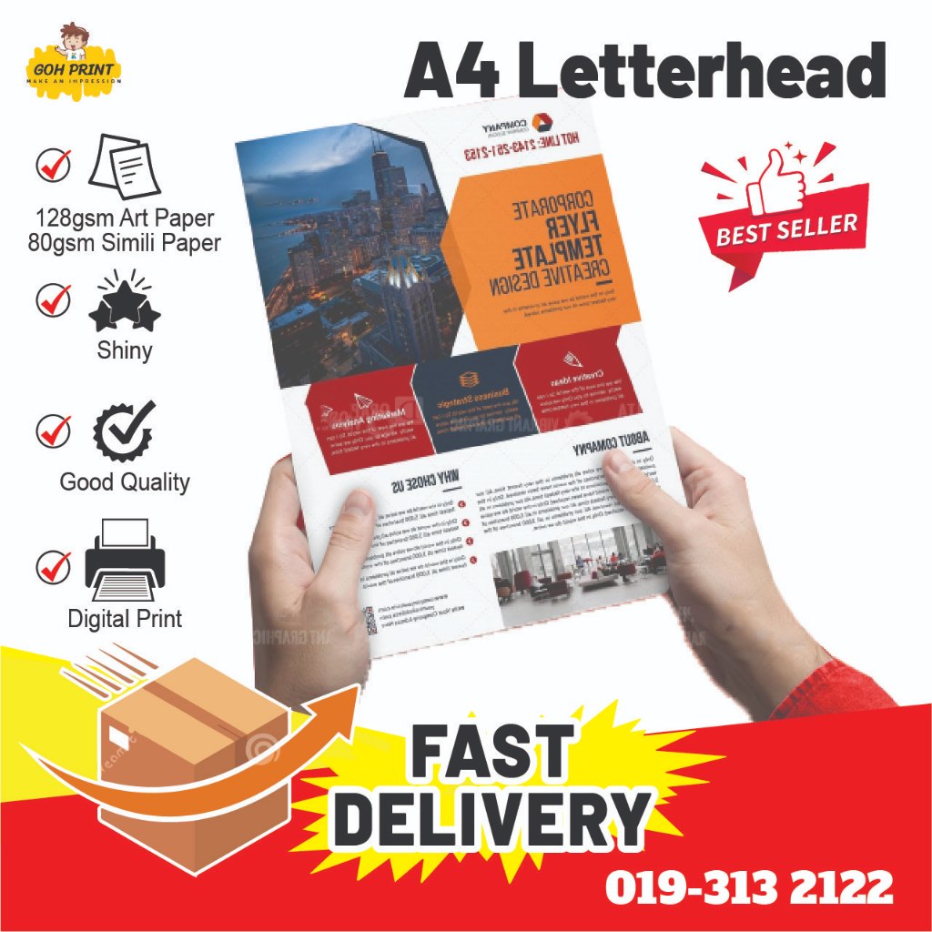 Letterhead Printing A4 80gsm / 100gsm Simili paper | Shopee Malaysia