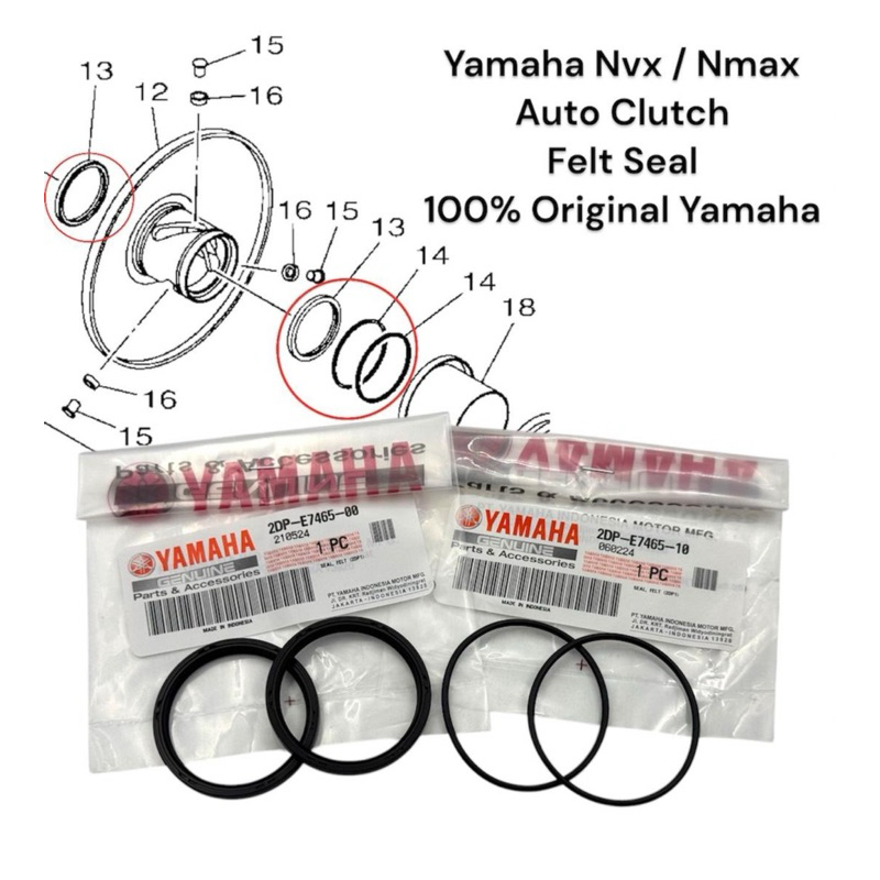 100% ORIGINAL- YAMAHA NMAX V1V2 / NVX155 V1 V2 REAR CVT PULLEY OIL SEAL ...