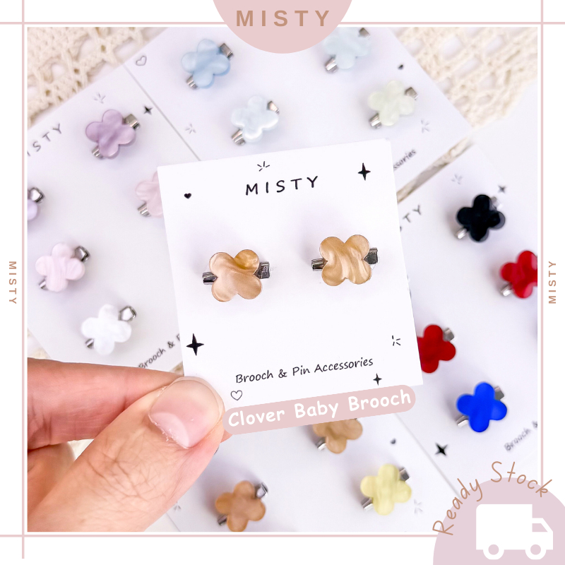 MISTY Mini Clover Flower Baby Brooch Pin Tudung Kerongsang Hijab Pin ...