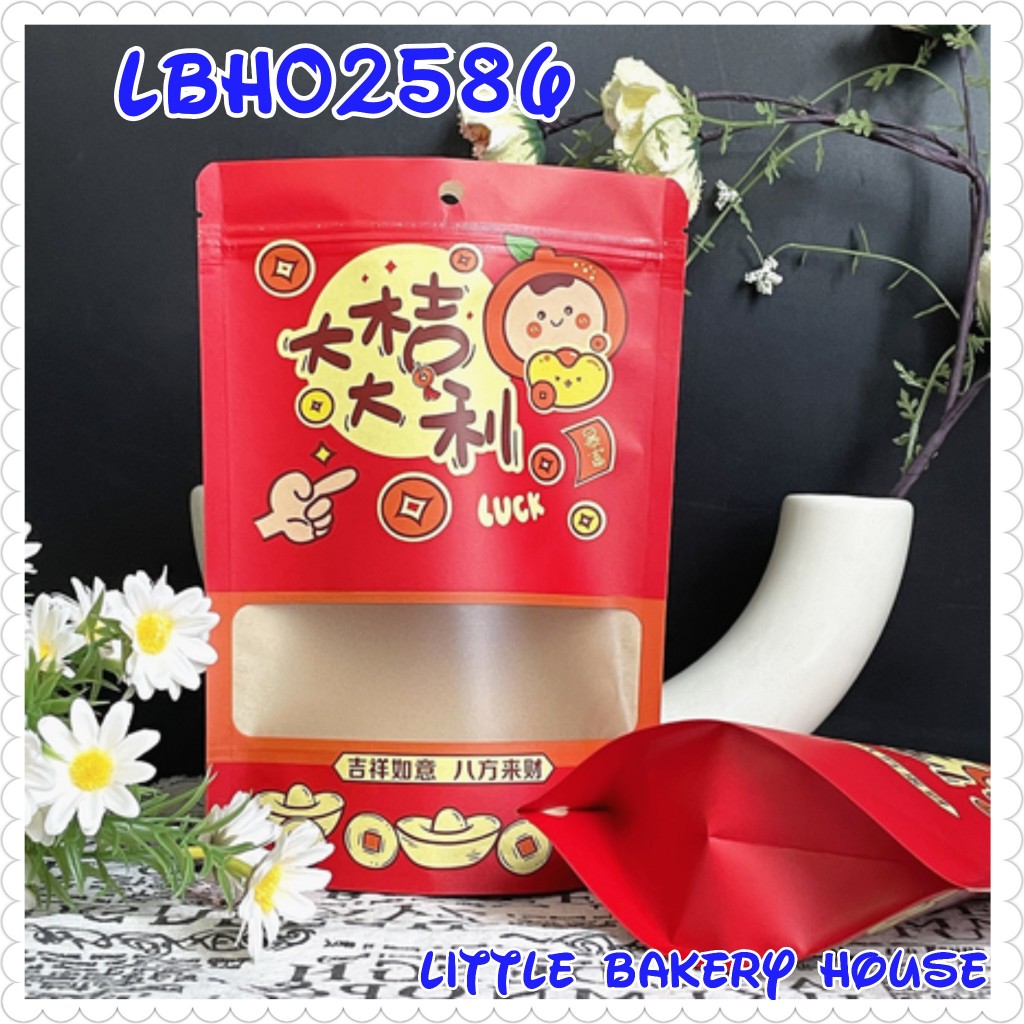 CNY Kraft Paper Good Luck Zip Lock Bag For Candy Nougat Snowflakes ...