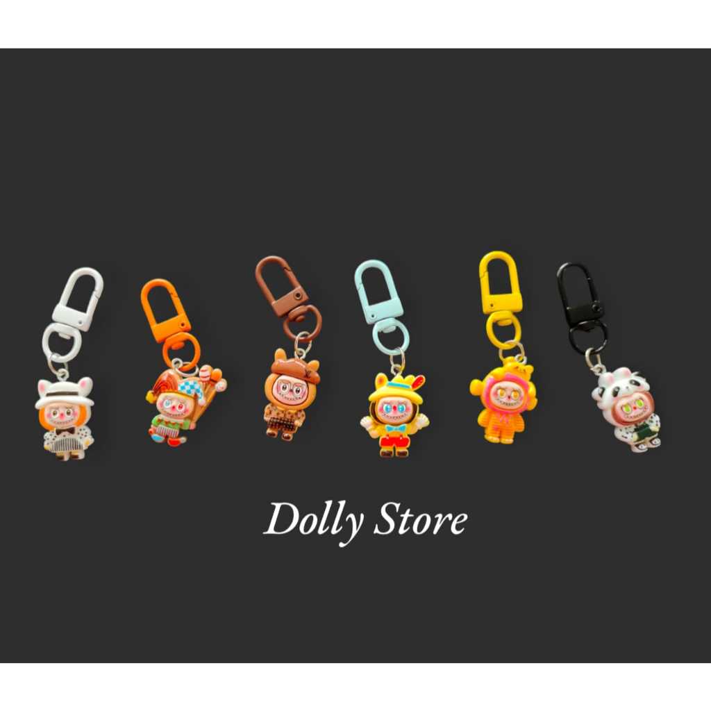 Labubu miniature cute keychain Gantungan kunci comel miniatur Labubu ...