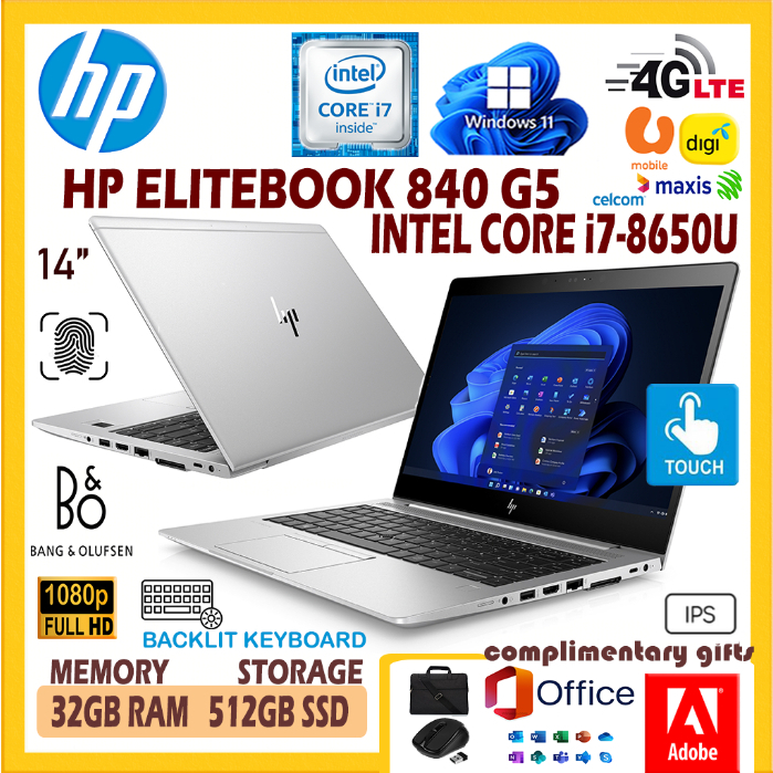 HP ELITEBOOK 840 G5 TOUCHSCREEN ULTRABOOK - INTEL CORE I7-8650U 8TH GEN ...