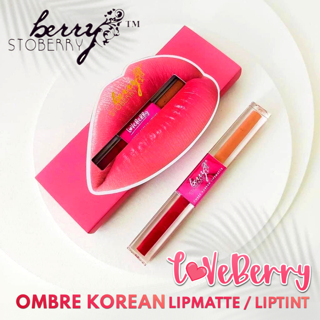 Berry Stoberry Loveberry Ombre Korean Lipmatte + Liptint Love Berry ...