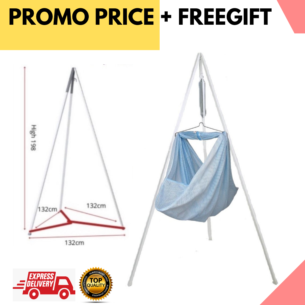 PROMOSI + LIMITED RANGKA BUAI TRIPOD/PORTABLE SPRING COT STAND RANGKA ...