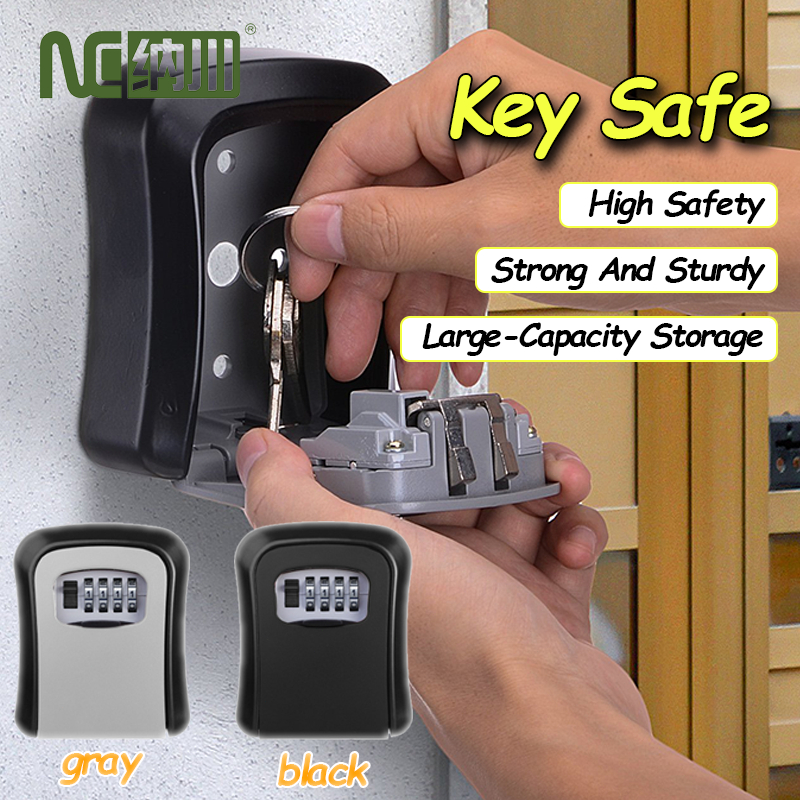 4 Digit Wall Mounted Safe Key Box Numbering Lock Key Storage Lock Box ...