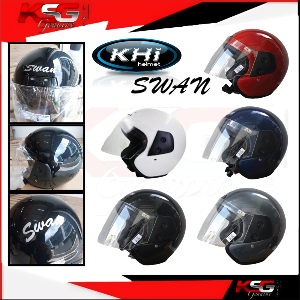 KHI SWAN S2 Helmet Motor With Visor Topi Keledar Keselamatan Khi Helmet ...