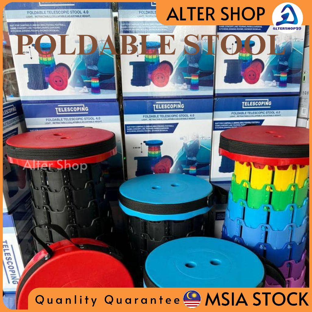 READY STOCK Telescopic Foldable Camping Chair Travel Fishing Extendable ...