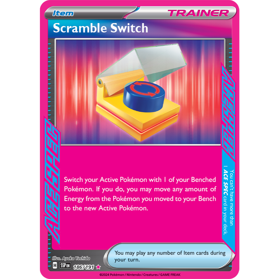 Pokemon TCG SV08 Surging Sparks 186/191 Scramble Switch ACE SPEC Rare ...