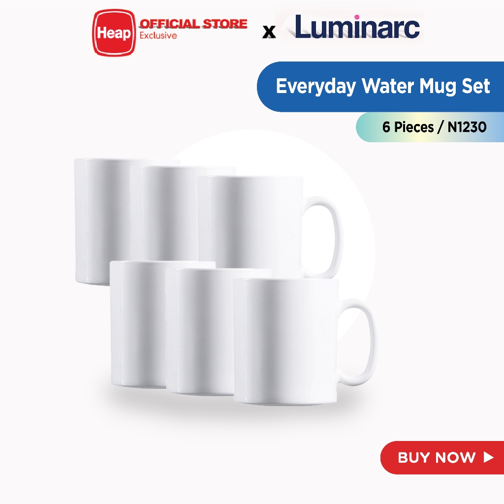 Luminarc 6Pcs Everyday Water Mug Set - (320ML) [Model: J3008 ...
