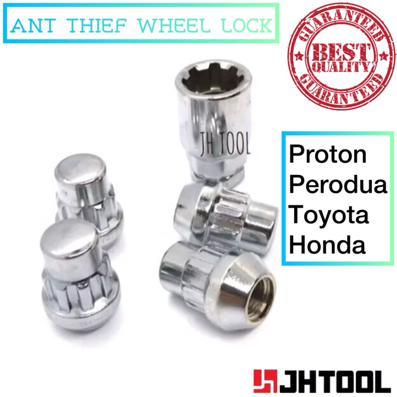 JHTOOL Wheel nut lock M12x1.5L 4lock+1 key anti theft wheel lock nut ...