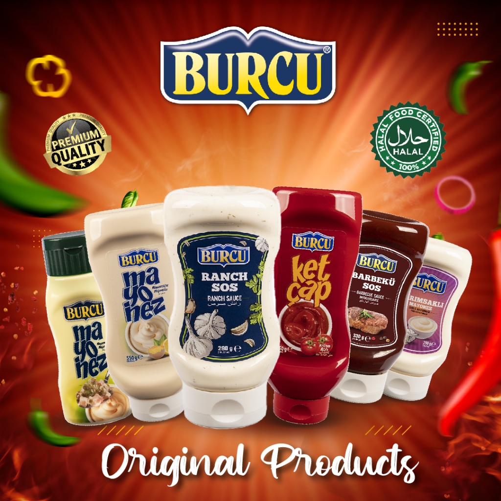 Burcu Garlic Mayonnaise/ Mayonnaise/ Ranch Sauce/ BBQ Sauce/ Ketchup ...