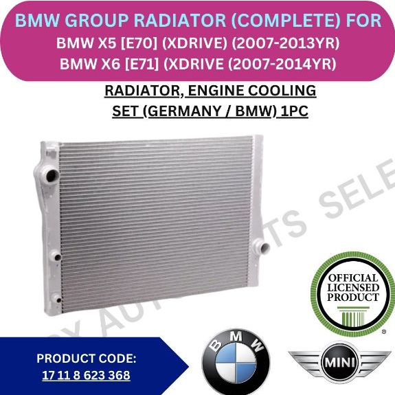 BMW GENUINE RADIATOR, ENGINE COOLING FOR BMW X5 [E70] (XDRIVE) '07-13YR ...