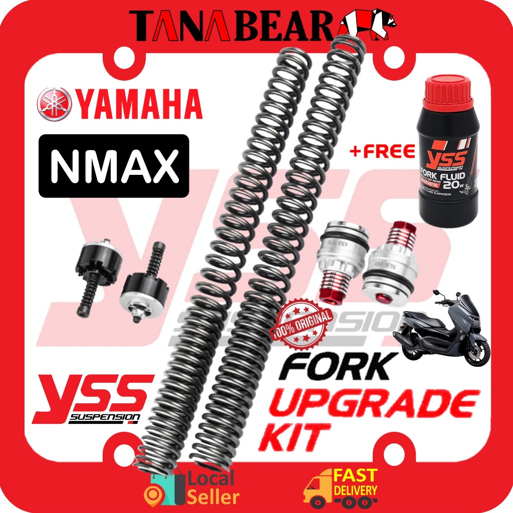 YSS NMAX Fork Upgrade Kit (Full Set Adjustable Top Cap Preload) + Free ...