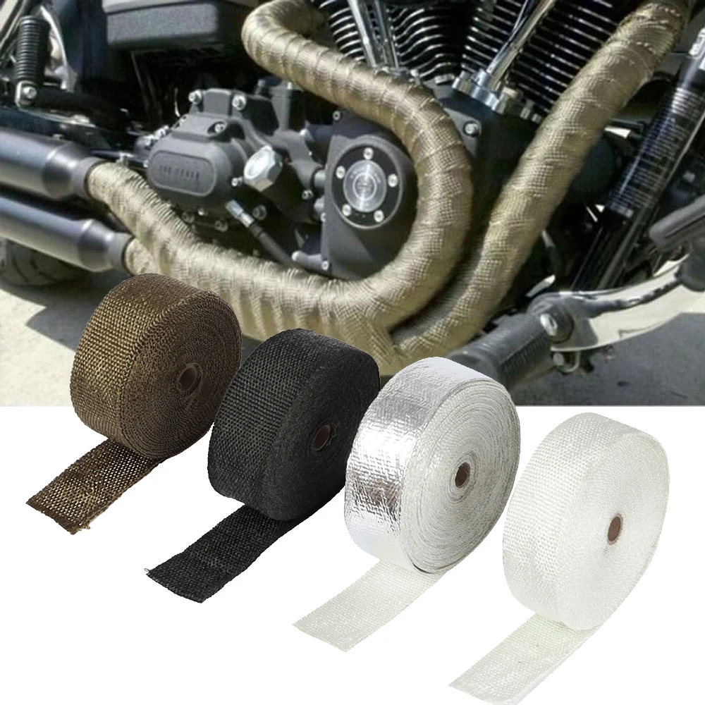 5M/15M Exhaust Pipe Heat Wrap Resistant Downpipe Thermal Wrap Tape ...