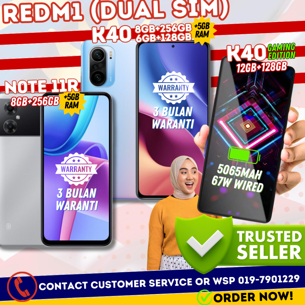 (DUAL SIM) REDM1 K40 GAMING / K40 5G/ NOTE 11R (12GB+128GB) (8GB+256GB ...