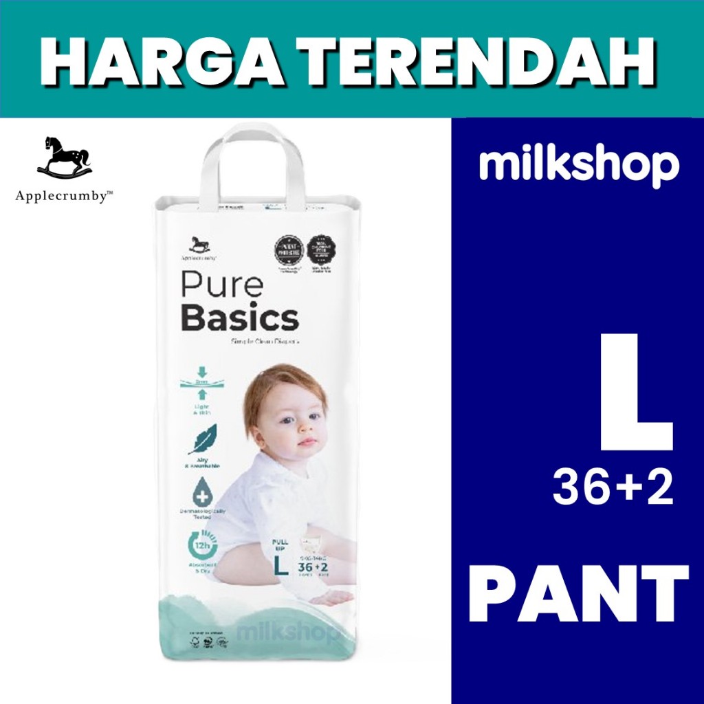 [ L size Pant ] Applecrumby PureBasic Diapers 尿不湿 Dry Air Plus A+ Pure Basic Chlorine Free ...