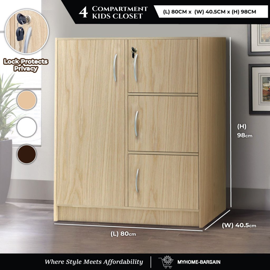 MYHOME | WOODEN KID WARDROBE | MULTIPURPOSE CABINET / CLOSET | JUNIOR ...