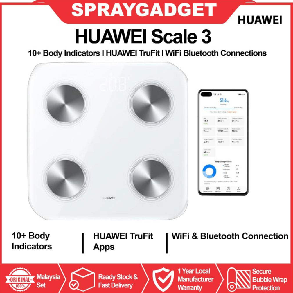HUAWEI Scale 3 l 10+ Body Indicators l HUAWEI TruFit Apps l WiFi ...