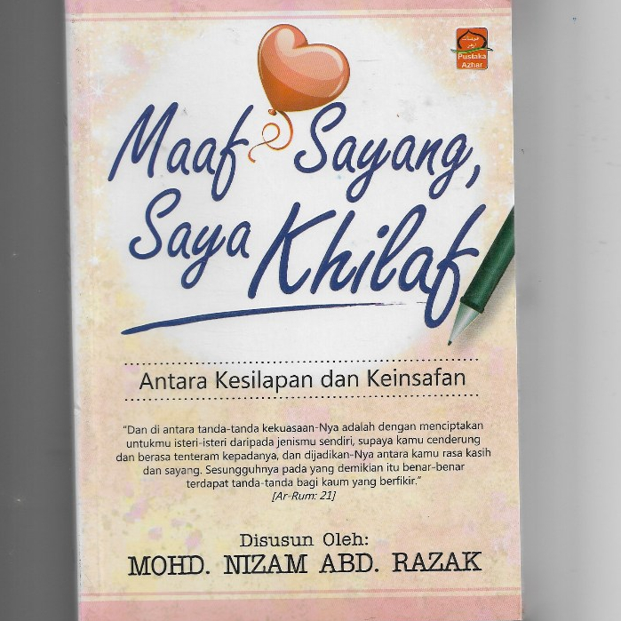 BUKU MAAF SAYANG SAYA KHILAF (MOHD NIZAM) | Shopee Malaysia
