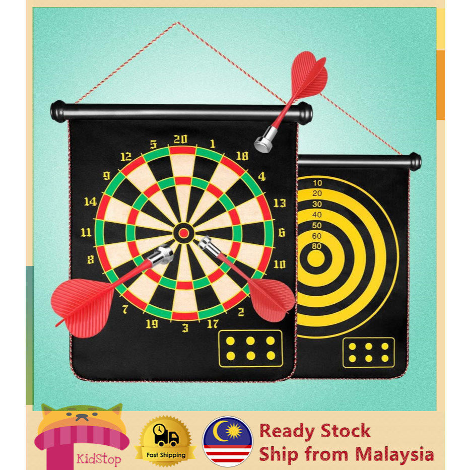 Double Sided Magnetic Dart Board for Kids and Adults with 4pcs Safe ...