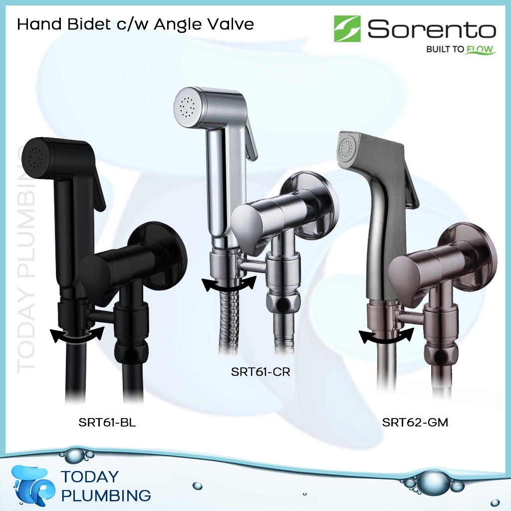 Sorento Bathroom Hand Bidet c/w Angle Valve SRT61-CR SRT61-BL SRT62-GM ...