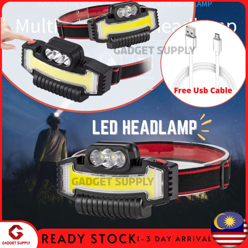 【𝑹𝑬𝑨𝑫𝒀 𝑺𝑻𝑶𝑪𝑲】Multifunctional High Intensity Headlamp Rechargeable ...