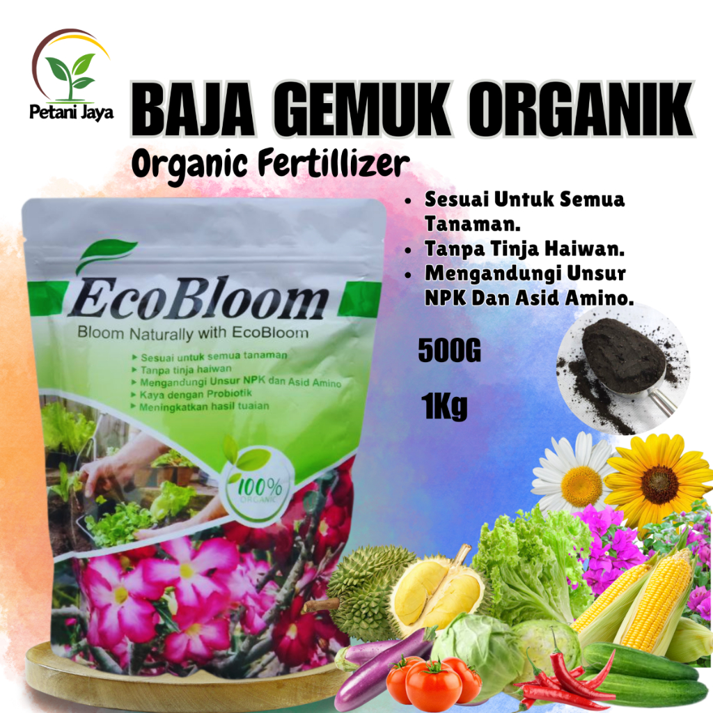 EcoBloom Baja Organik Organic Baja Gemuk Super Subur Tanaman Bunga Baja Paksa Buah Lebat Baja ...