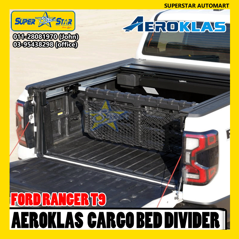 FORD RANGER T9 2022 2023 2024 AEROKLAS REAR BED CARGO TRUNK DIVIDER ...