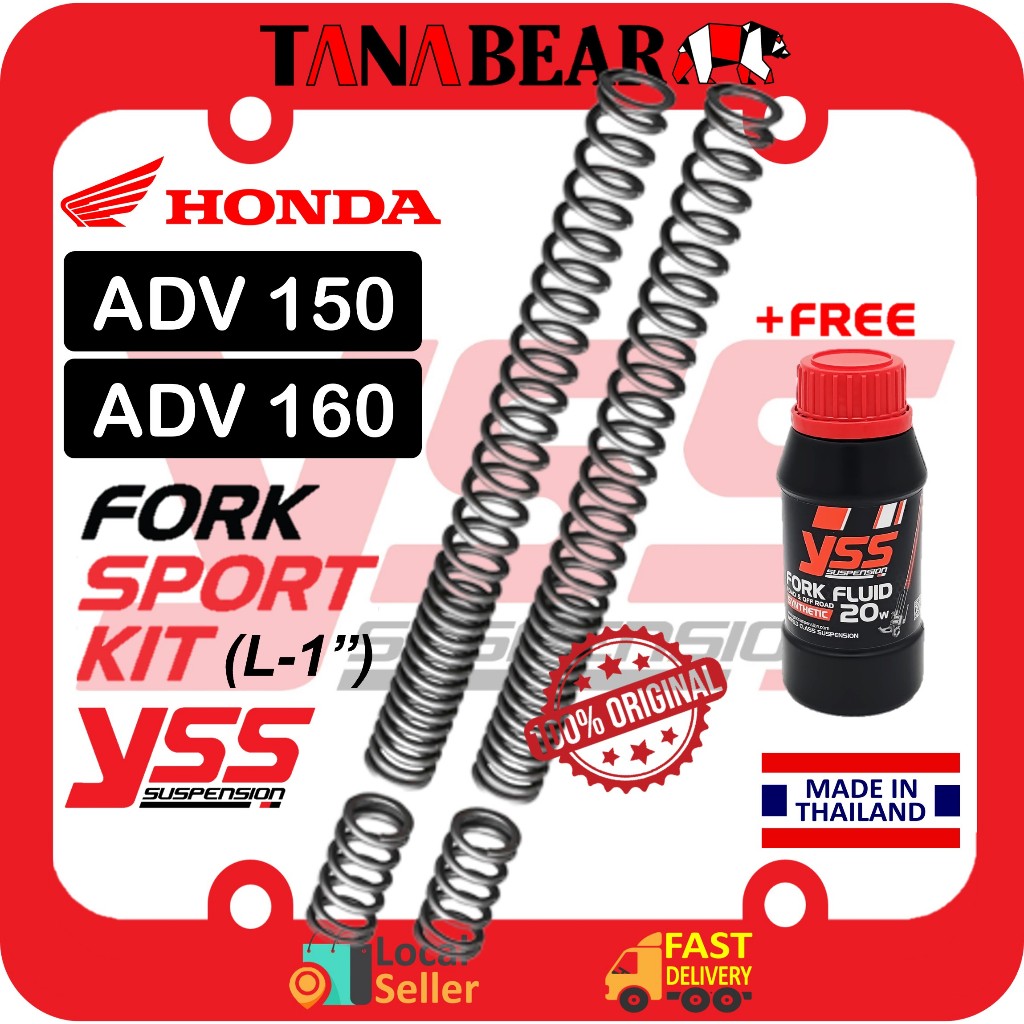 YSS ADV Fork Sport Kit L-1" Lower 1 inch, Lowered -1 inci + Free Fork ...