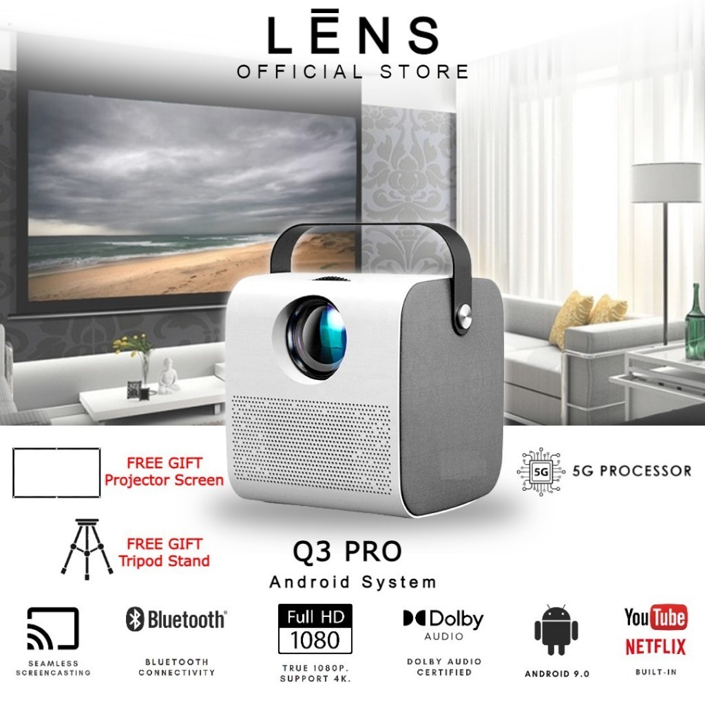 🔥PROMOTION🔥 Newest 2024 Smart Projector Q3 Pro / K11 1080p FHD WIFI LED ...