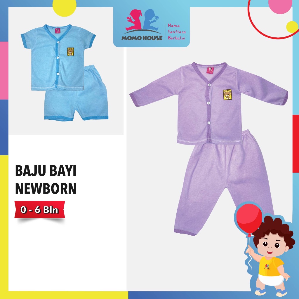 Newborn Baju Baby Infant Suit 0-3m Full Set Baju Bayi (1pcs = Baju ...