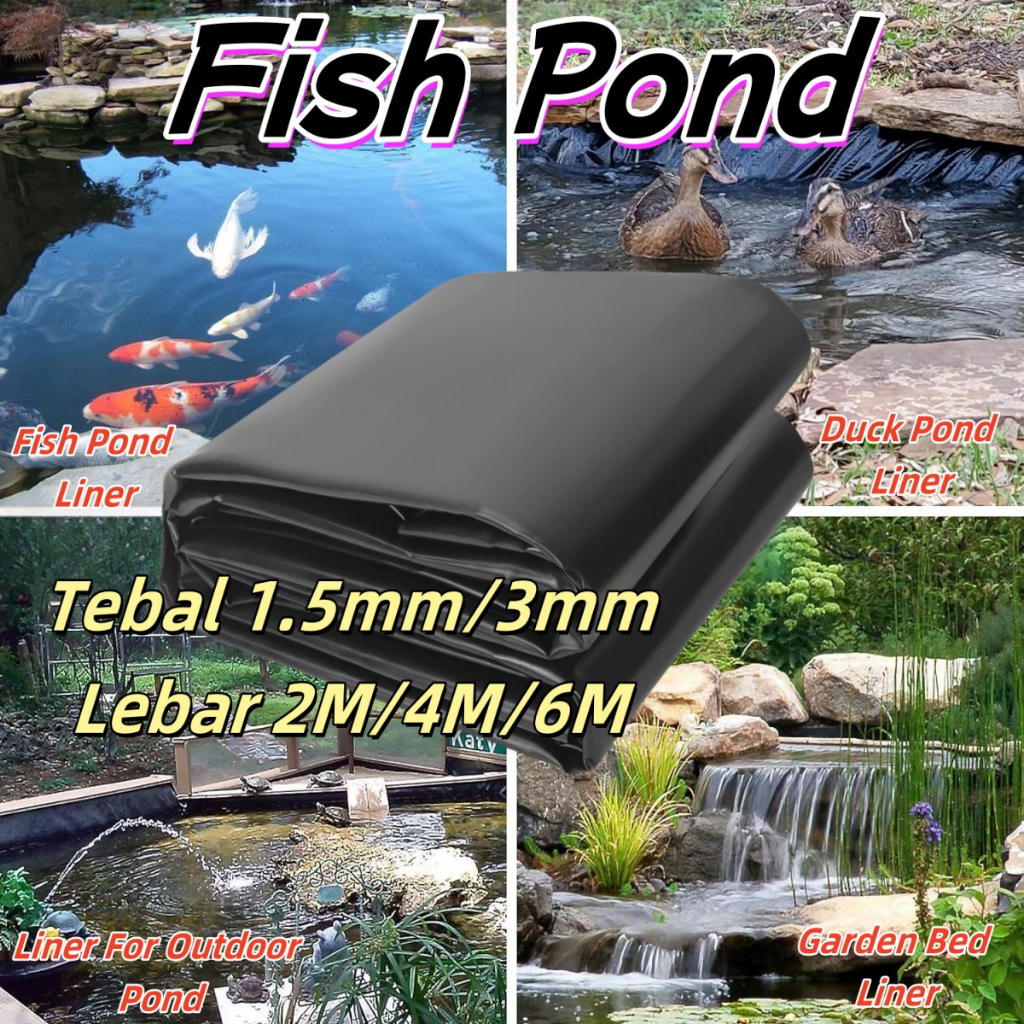 HDPE Pond Liner/ 2m/4m/6m/8m/10m Fish Pond Liner /Kolam Ikan /Tebal ...