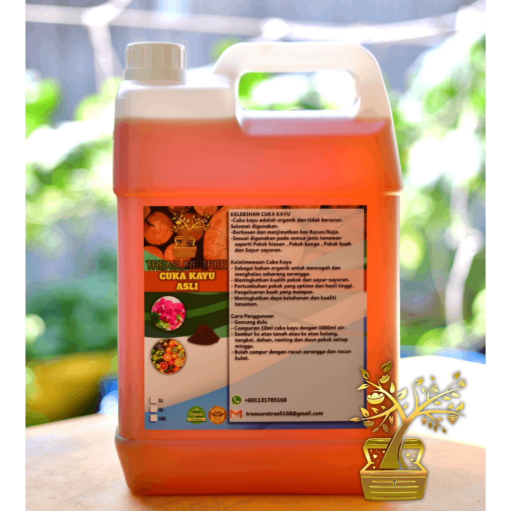 CUKA KAYU ASLI 5 LITER UNTUK PERTANIAN/ WOOD VINEGAR 100% ASLI TANPA ...