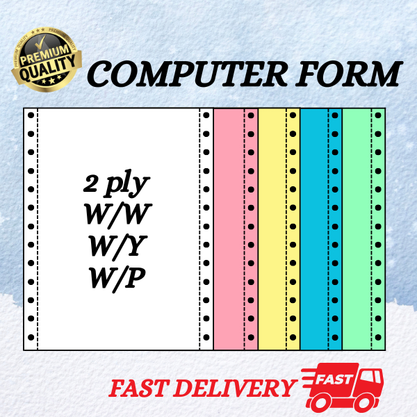 Premium Computer Form NCR Paper - 9.5" x 11" 2Ply NCR 1000Fans [W/W - W ...