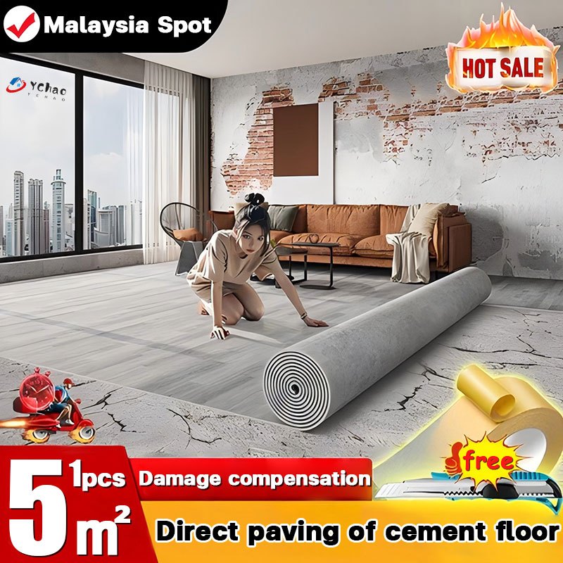 [New] YChao Tikar Getah Tebal 1m/5m Vinyl Flooring Waterproof Anti-slip ...