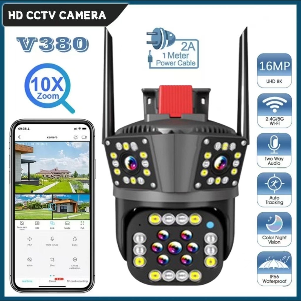 16MP 10x fixed focus three screen CCTV waterproof PI66 outdoor camera ...