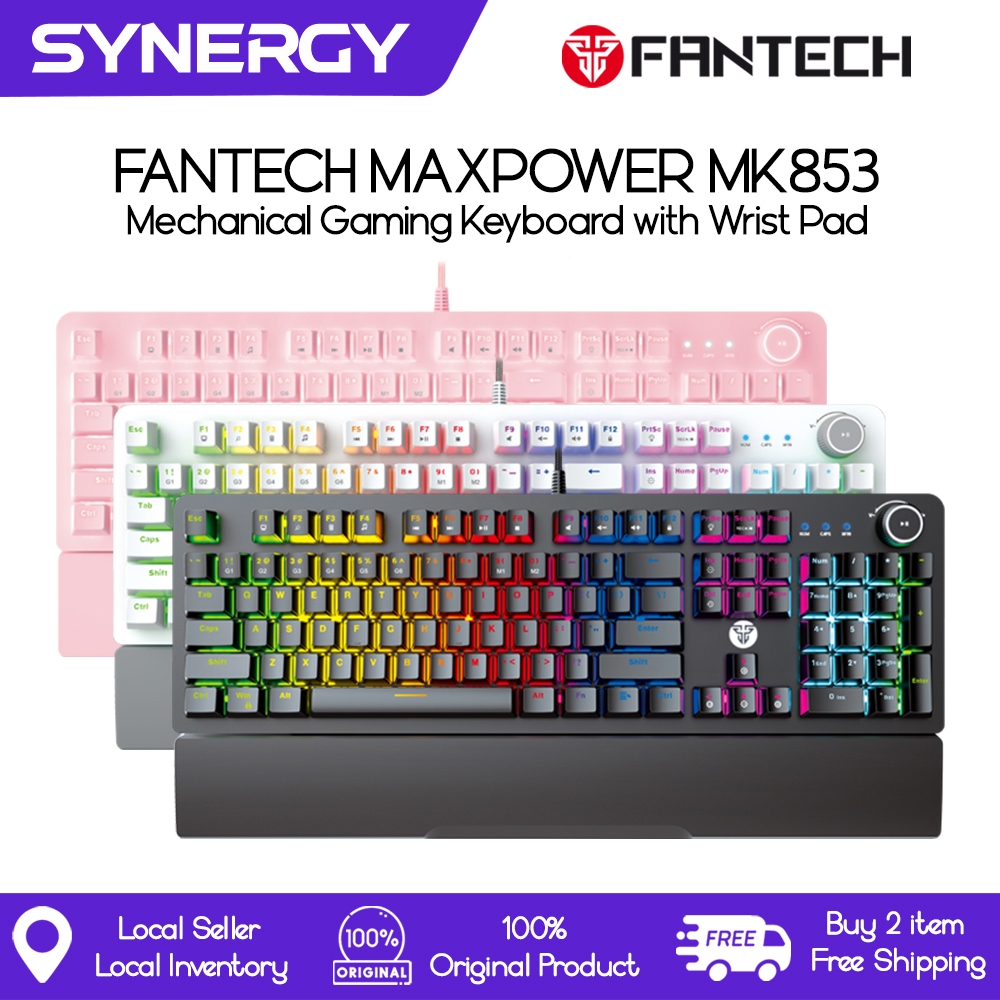 Fantech Gaming Keyboard Maxpower MK853 with Dual Shot Keycap, Volume ...