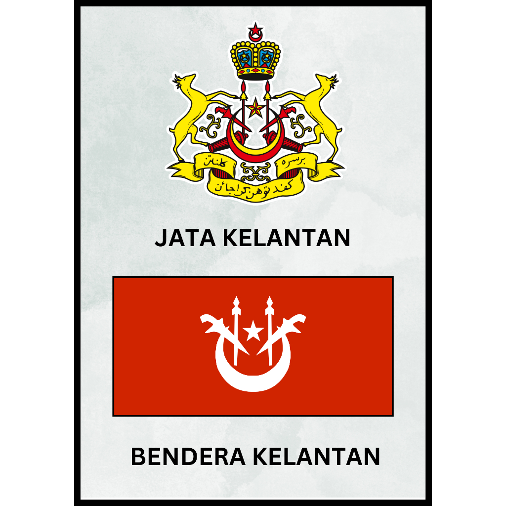 printed laminated flashcard jata negeri dan bendera negeri dalam ...